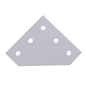 Mergorun，3D Printer 90 Degree 60 x 60 x 4MM L Type with 5 Hole Joining Plates for CNC 2020 V-Slot Aluminum Profiles Pack of 10
