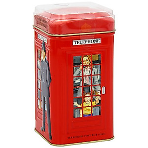 Ahmad Tea London Telephone Box Caddy Gift Tin, 20 Teabag, English Breakfast