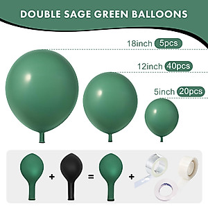 Sage Green Balloons Double Stuffed Balloons Garland Different Sizes 18 12 5 Inch Olive Green Balloons Jungle Green Balloon Arch Kit for Birthday Safari Baby Shower Gender Reveal Bridal Boho Party