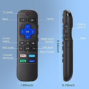 (Pack of 2) Replaced Remote Control for Roku TV, Compatible for Roku Built-in TCL/LG/Hisense/Philips/Sharp/Onn/Insignia/Element TV【Not for Roku Stick and Box】