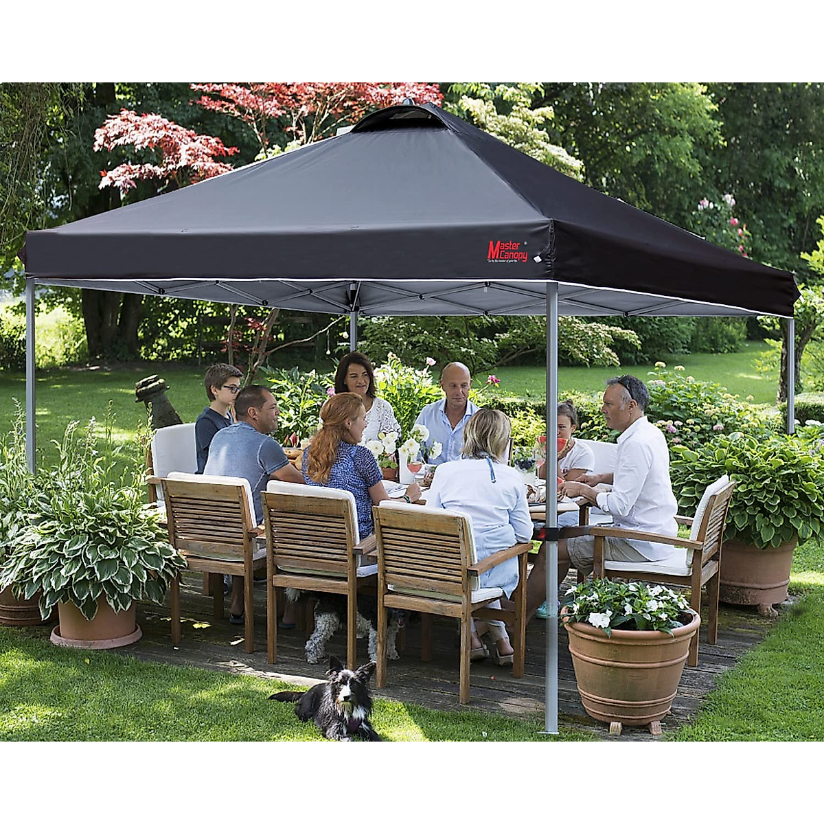 MASTERCANOPY Durable Pop-up Canopy Tent with Roller Bag (Black)