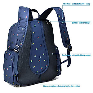 QIMIAOBABY diaper bag backpack, multifunctional and large-capacity travel diaper storage bag (Blue dots)