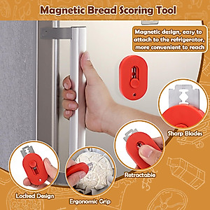 XANGNIER Extractable & Magnetic Bread Lame Dough Scoring Tool,Sourdough Scoring Tools,Bread Dough Cutter Slashing Razor Tool,5 Razor Blades,Bread Baking & Making Tools Supplies Accessories