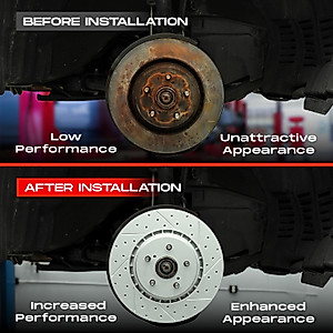 R1 Concepts Front Brakes and Rotors Kit |Front Brake Pads| Brake Rotors and Pads| Optimum OEp Brake Pads and Rotors|fits 2013-2022 INFINITI JX35, QX60; Nissan Murano, Pathfinder