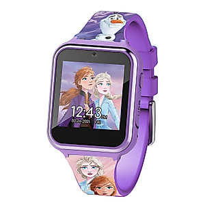 Accutime Kids Disney Frozen Anna Elsa Purple Educational Touchscreen Smart Watch Toy for Girls, Boys, Toddlers - Selfie Cam, Learning Games, Alarm, Calculator, Pedometer & More (Model: FZN4672AZ)