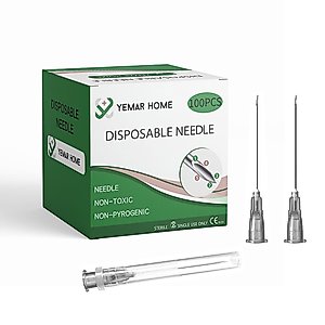 22 Gauge Needle（100Pack）22g 1.5 Inch Needle Luer Lock for Scientific Labs，22g Needle