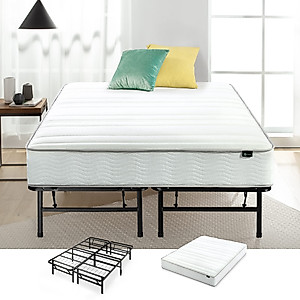 ZINUS 10 Inch Foam and Spring Mattress and SmartBase Metal Mattress Foundation Set / Bed and Mattress Set / No Box Spring Needed / Mattress in a Box, Full