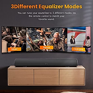 100Watt 40 Inch Soundbar, BESTISAN Sound Bar Wireless and Wired Audio Bluetooth 5.0 TV Speakers with HDMI-ARC Function (2023 Beef UP Version, DSP Audio, Bass Adjustable, Wall Mountable)