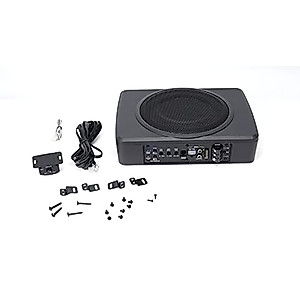 PLINIUS slim subwoofer underseat with amp Active Powered Car- 600 Watts Max Power, Low Profile, 8 Inch Subwoofer, Remote Subwoofer Control, Built in Amplifier, for Truck, Boxes and Enclosures