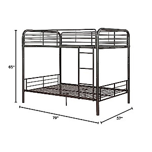 ACME Bristol Gunmetal Full over Full Bunk Bed