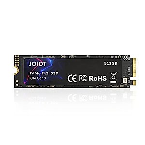 JOIOT 512GB SSD NVMe M.2 Internal Solid State Drive w/V-NAND Technology, Storage and Memory Expansion for Gaming, Max Speed,Black