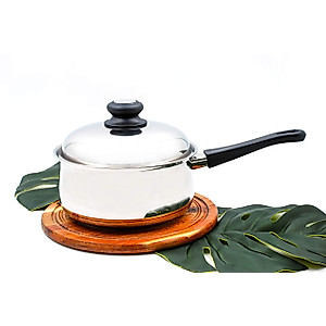 Lynns Edelstahl Rostfrei Mercury 200F 3-Quart Sauce Pan with Lid, Silver; Stainless Steel, PTFE & PFOA Free, Induction Compatible