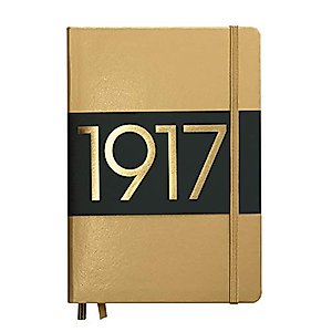 LEUCHTTURM1917 Metallic Special Edition - Medium A5 Dotted Hardcover Notebook (Gold) - 251 Numbered Pages