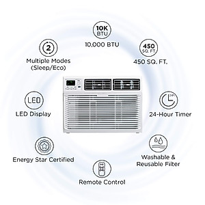 TCL 10W3E1-A Home Series Window Air Conditioner, 10,000 BTU, White