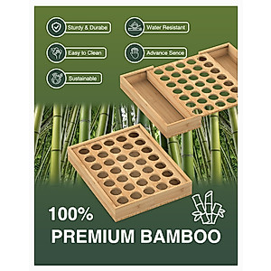 WELL WENG Larger Expandable Bamboo Coffee Pod Holder for Counter Drawer - Compatible with K-Cup Pods - Tea Bags Storage (Natural)