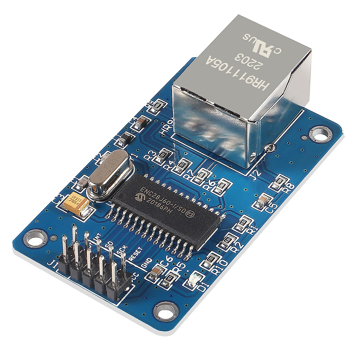 ACEIRMC 5pcs ENC28J60 ENC28J60-I/SO HR911105A Ethernet LAN Network Module SPI Interface 3.3V for Arduino AVR PIC LPC STM32