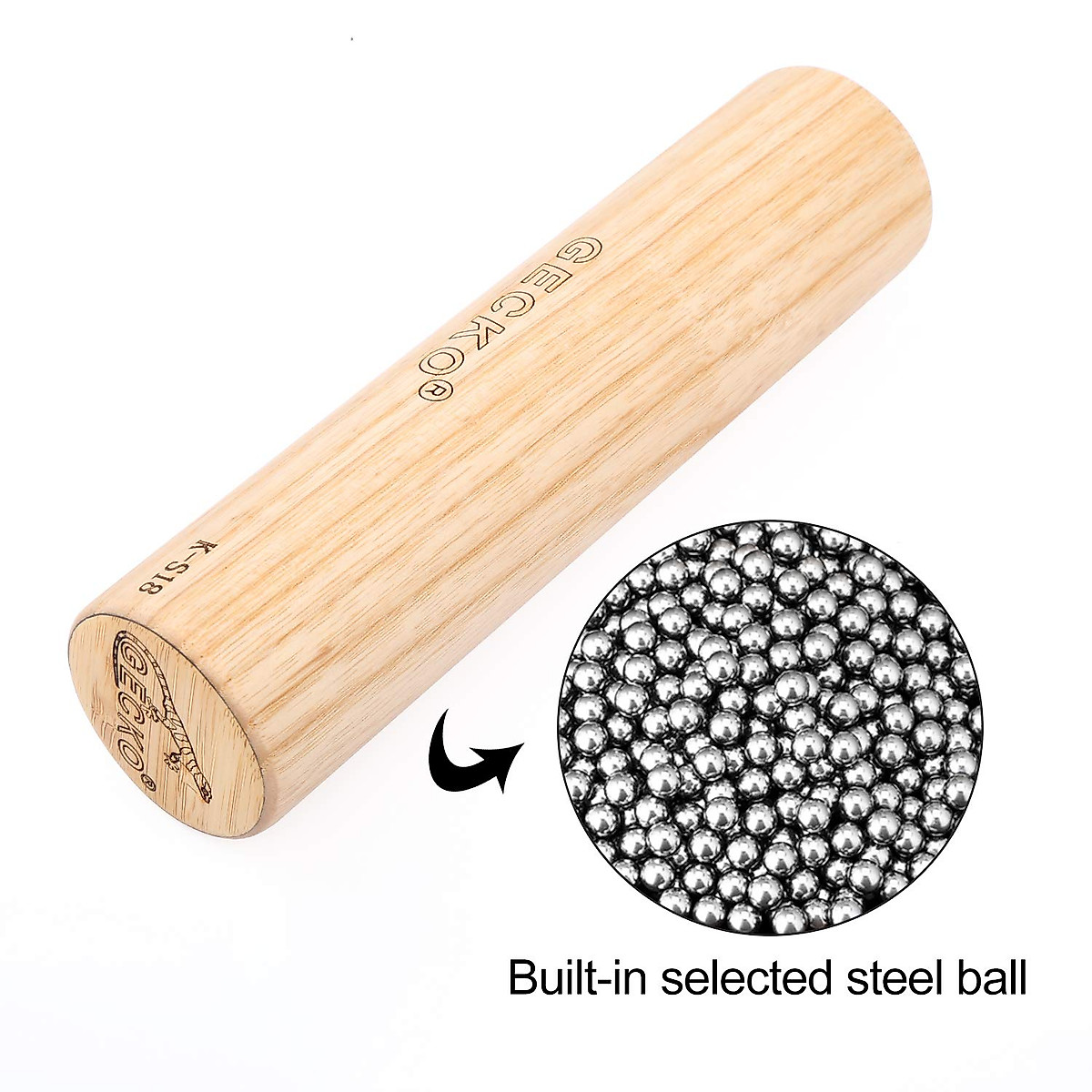 GECKO Maracas Sand Hammer Percussion Shaker Instrument, Wooden Natural Maraca for Adults, Used in Live Performances and Concerts, Suitable for Kahun Drummers, Guitarists and Singers