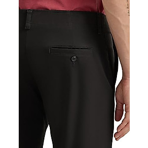 Lee Men's Extreme Motion Flat Front Regular Straight Pant Black 40W x 32L