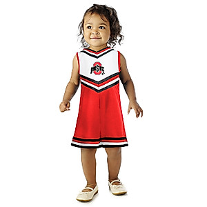 Little King NCAA Toddler/Youth Girls Team Cheer Jumper Dress-Ohio State-4T