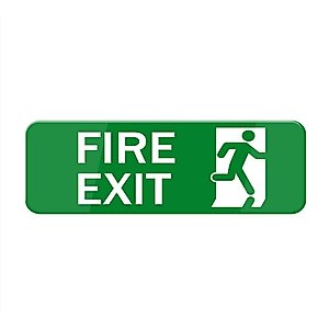 Fire Exit Sign For House, Strong Self-Adhesive Signs For Home, 8” X 3” Premium Durable Acrylic Sign For Door/Wall/Window