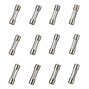 BOJACK 12 Values 60 pcs Slow Blow Glass Fuses Assortment Kit 5x20mm 250V T0.5A 1A 1.25A 1.6A 2A 2.5A 3A 3.15A 4A 5A 6.3A 10A packag in a Clear Plastic Box