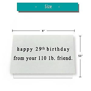YiKaLus Happy 29th Birthday Card for Friends, Funny 29 Bday Gifts from Best Friends, Happy 29th Birthday From Your 110lb. Friend
