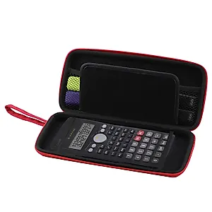 Navitech Red Graphics Calculator Hard Case/Cover with Storage Pouch Compatible with The Texas Instruments 84PLCE/TBL/2E5/A TI-84 Plus