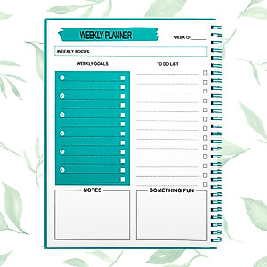 Cheneyboo Weekly Planner Undated, To do list planner notebook, 52 Weeks Planner, Small SIZE Planner 5.2"x7.5", Green