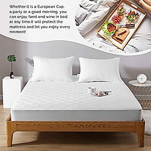 Beclecor Full XL Mattress Pad Cover,Quilted Waterproof Mattress Protector Breathable Noiseless Super Absorption Without Leakage 18" Deep Pocket 54"×80"