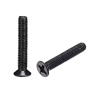 uxcell M3 x 20mm Phillips Screw Fastener Black for Laptop PC TV Fan Switch 50pcs