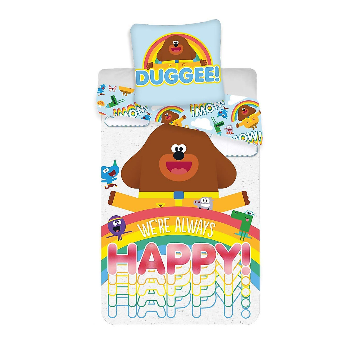Happy Single Duvet Cover - Official Reversible Bedding Set - Polycotton
