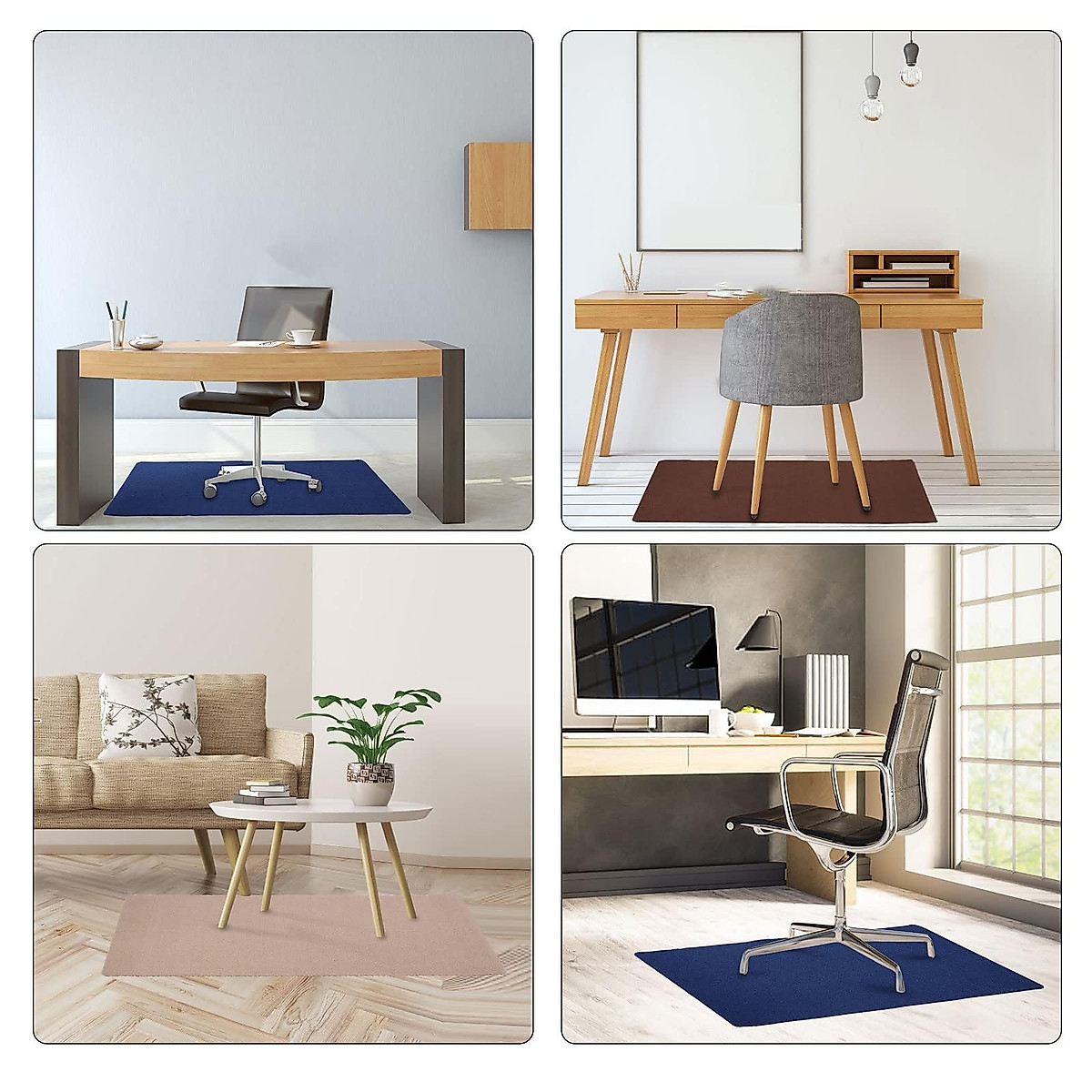 Office Chair Mat, aidoupetPrivateorder Opaque Office Desk Chair Mat for Hardwood Floors Chair Mat Floor Protector Desk Mat Multi-Purpose for Home 0.16" Thick 55"x35" Freely Cuttable (Black)