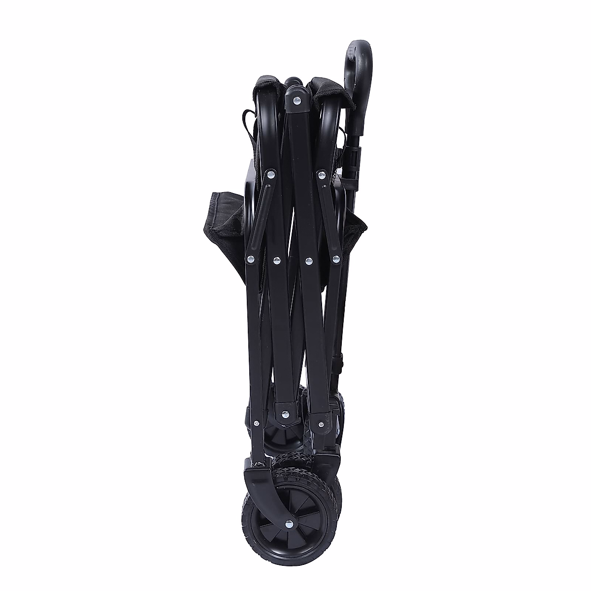 Wagon Cart Foldable Beach Wagon Large Capacity with Wheels Collapsible Wagon Heavy Duty Folding Wagon Portable for Camping Travel Sports Fishing (Black M)