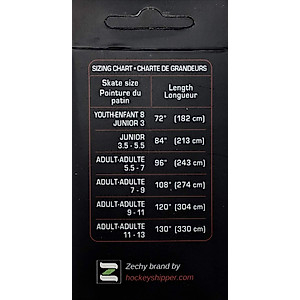 zechy Hockey Laces Waxed - Specifically Made for Skates - One Pair - Sizes (72, 84, 96, 108, 120, 130) (Black, 72")