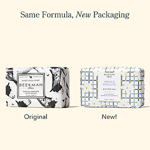 Beekman 1802 Goat Milk Body Soap Bar, Vanilla Absolute - Scented - 9 oz - Nourishes, Moisturizes & Hydrates - 100% Vegetable Soap with Lactic Acid - Good for Sensitive Skin - Cruelty Free