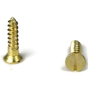 #12-11 Wood Screws - Slotted Flat Head Wood Screws - Brass #12-11 x 1-1/2" Qty 250