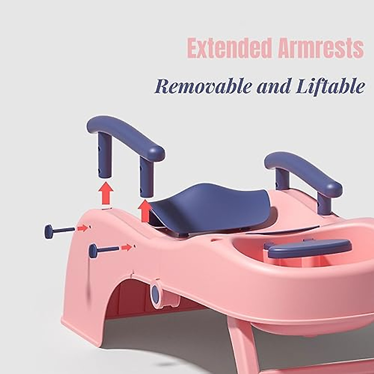 Adjustable Kids Hair Washing Chair, 220lbs Stong Load Capacity Shampoo Chair for Home to Prevent Wet Clothes, Toddler Hair Rinser Salon Seat for Girls Boys Adults (Pink)