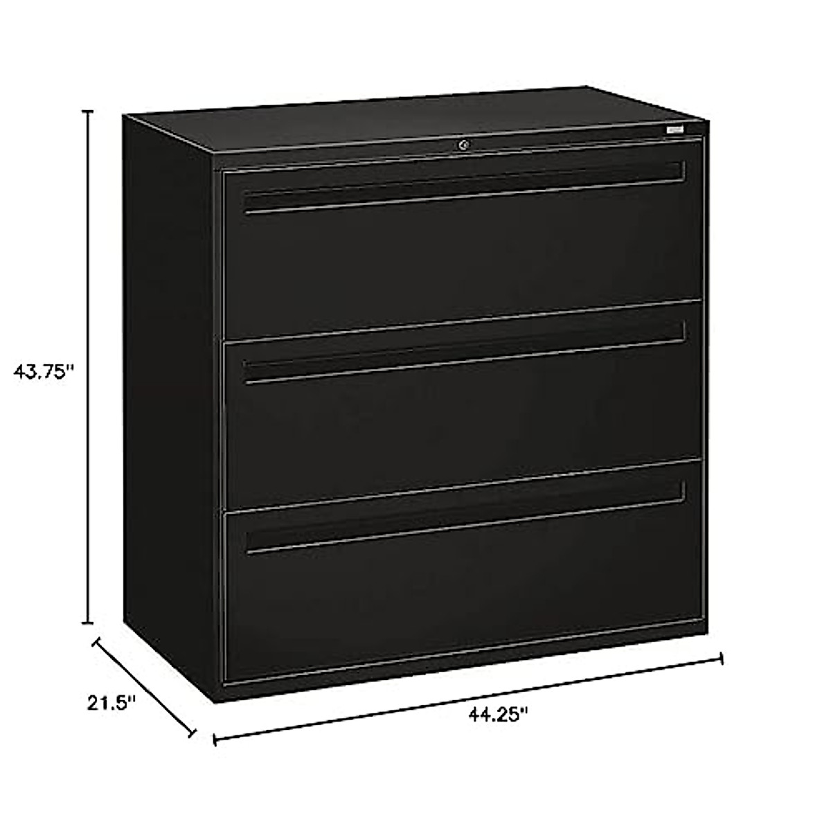 HON 793LP 700 Series Three-Drawer Lateral File, 42w x 19-1/4d, Black