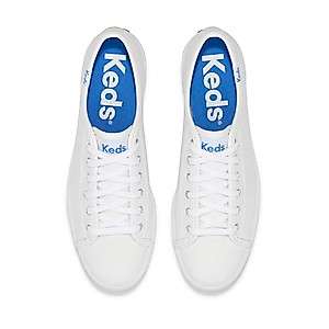 Keds Women's Triple Kick Leather Sneaker, White, 8