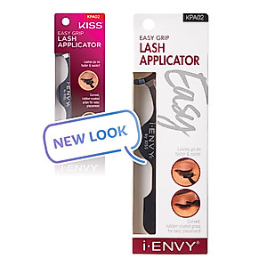 iENVY by Kiss Lash Applicator Tool, DIY Fales Eyelashes Extension Tweezers, Ease of Use & Grip, Fake Cluster Strip Lashes Remover Clip Tweezers Nipper (Black)