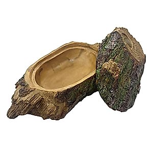 Komodo Forest Hiding Den | Top Opens and Closes | Natural Looking Nesting Den| Under Water Aquarium or Dry Habitat Decoration Accessory & Reptile Hide | Measures 9.1 x 4.8 x 3.5