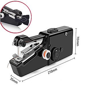 Black Handheld Sewing Machine, Mini Portable Electric Sewing Machine for Adult, Easy to Use and Fast Stitch Suitable for Clothes,Fabrics, DIY Home Travel1
