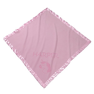 Custom Catch Personalized Unicorn Baby Blanket - Gift for Girl - Newborn or Infant - Pink