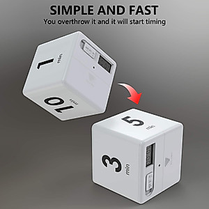 Cube Timer,Pretmess Gravity Flip Kitchen Timer for Time Management and Countdown Settings 1-3-5-10 Minutes