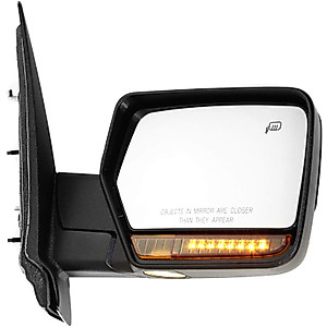 Kool Vue Driver & Passenger Side Power Heated Mirrors for Ford Expedition Lincoln Navigator 2007-2008 Power Fold With Signal Light, Memory & Puddle Lamp Chrome
