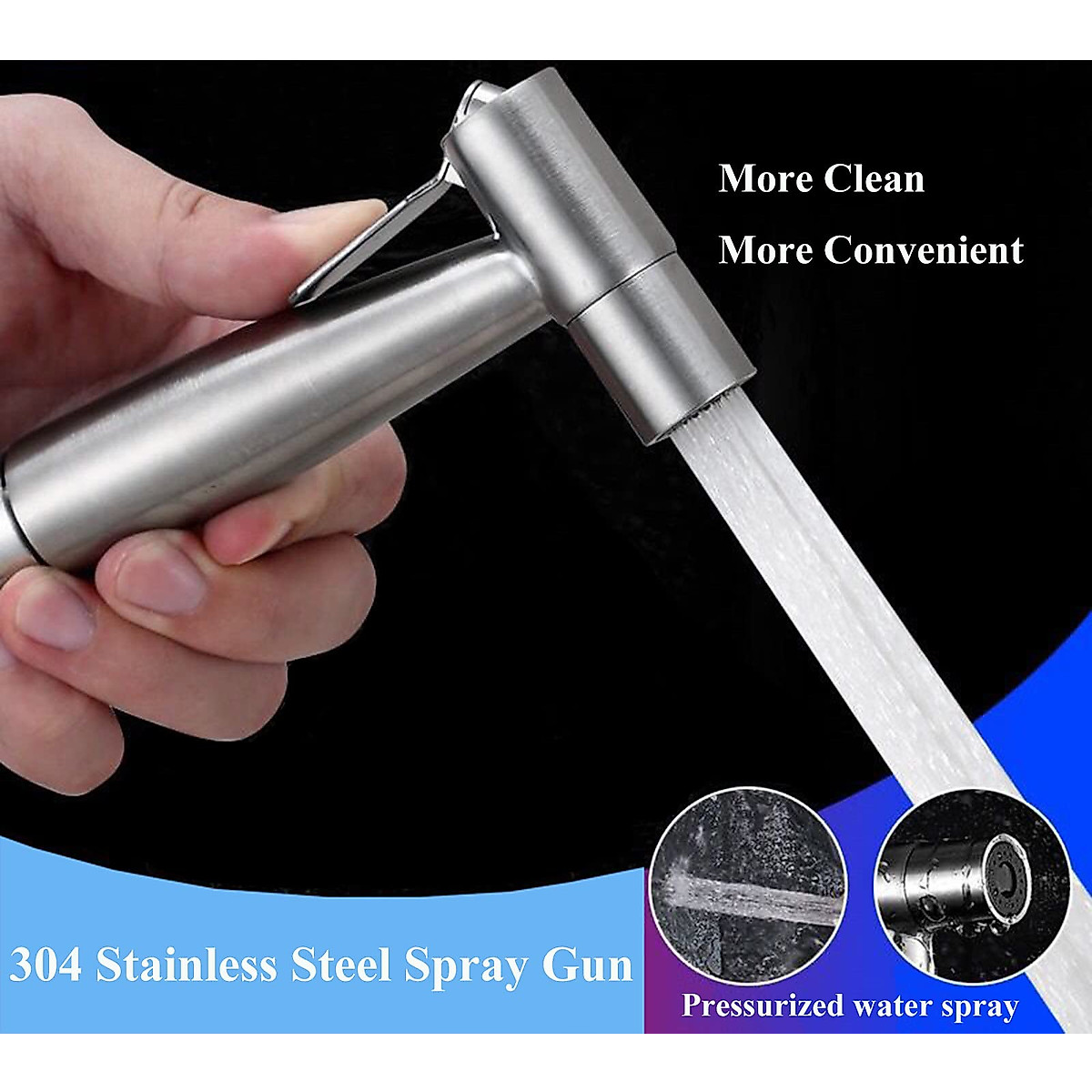 Handheld Bidet Sprayer for Toilet, Decohomeforu Stainless Steel Bathroom Bidet Sprayer Set, Adjustable Water Pressure Control with Bidet Hose, Wall Mount Brushed Nickel Bidet Toilet Diaper Sprayer Kit