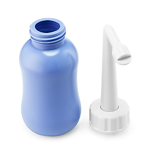 Serenily Mini Handheld Portable Travel Bidet (300/600 ml) - Easy to Use, Long Angled Nozzle for Personal Hygiene & Sanitary Care Toilet Shower Bathroom Use