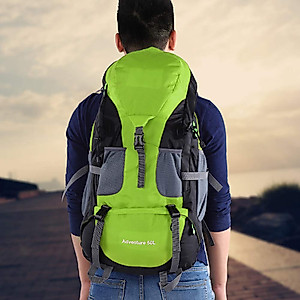 Alinory Hiking Backpack, Free Knight 50L Waterproof Bag Camping Climbing Outdoor Travel Hiking Backpack(Green)