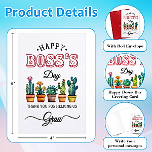 FLYAB Boss Day Card for Boss Women Men Happy Boss's Day Gift Card for Boss from Employee National Boss's Day Card with Envelope Christmas Birthday Thank You Card for Boss Manager Male Female