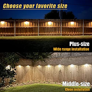 Aulanto Solar Fence Lights, Plus Size Warm White& RGB Modes, Fence Solar Lights Waterproof, 5LED Solar Wall Lights Outdoor for Wider Lighting on Fence,Wall, Yard, Garden, Pool.(8Pack-Plus & 4Modes)